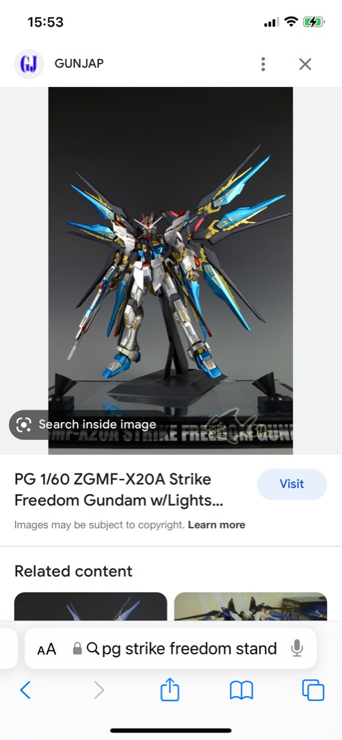 BANDAI PG 1/60 ZGMF-X20A Strike Freedom Gundam LED Lights Mirror Display Stand Base, Hobbies ...