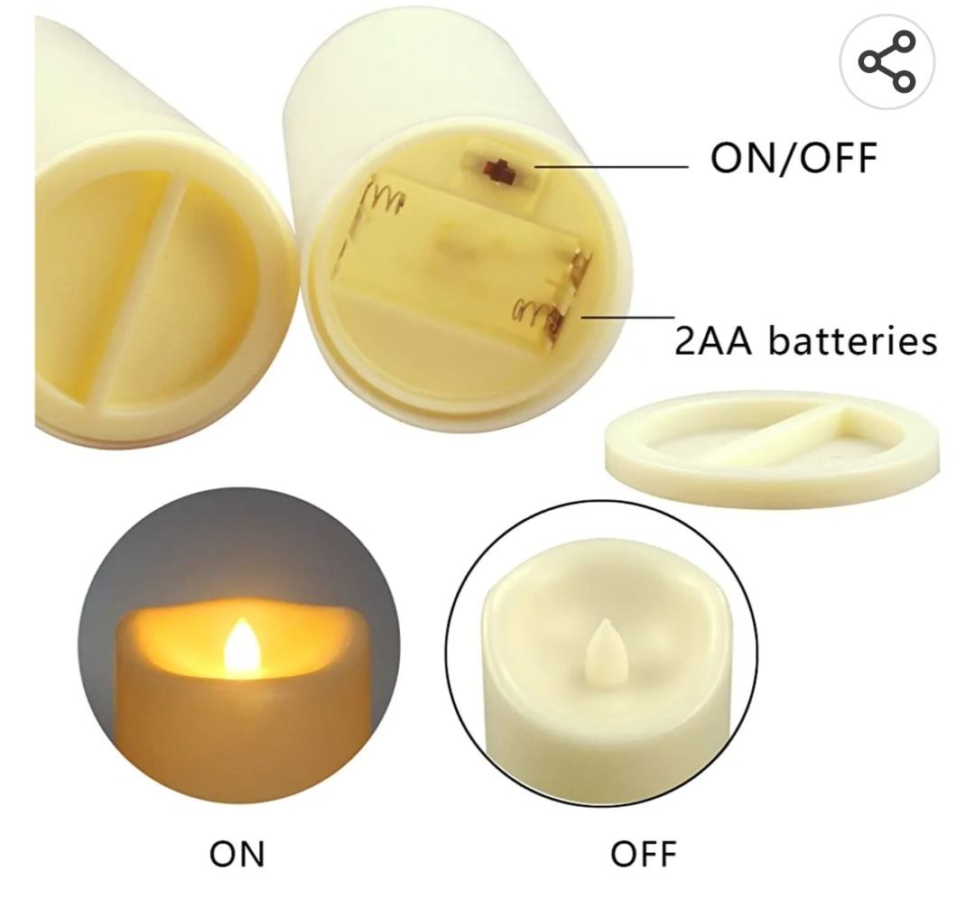 Battery Operated Flameless Electric Tall LED Candles with Cycling Timer ...
