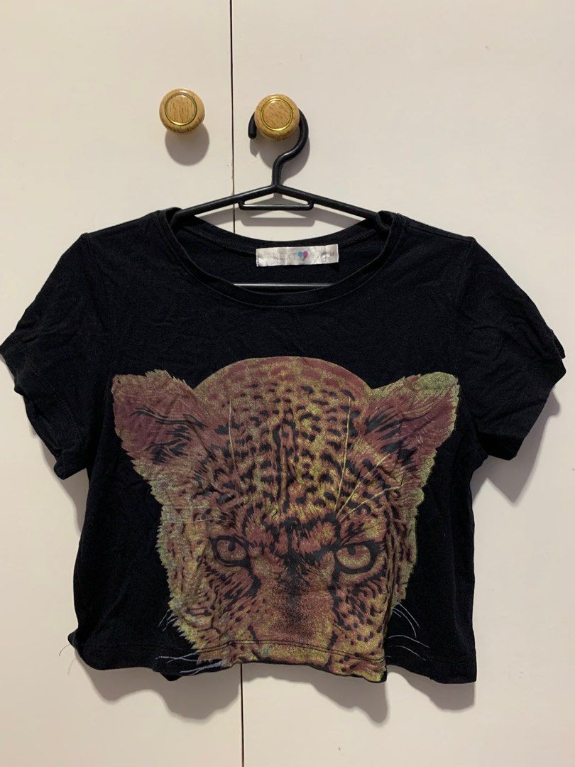 NEXT - Black tiger crop top, Women's Fashion, Tops, Others Tops on ...