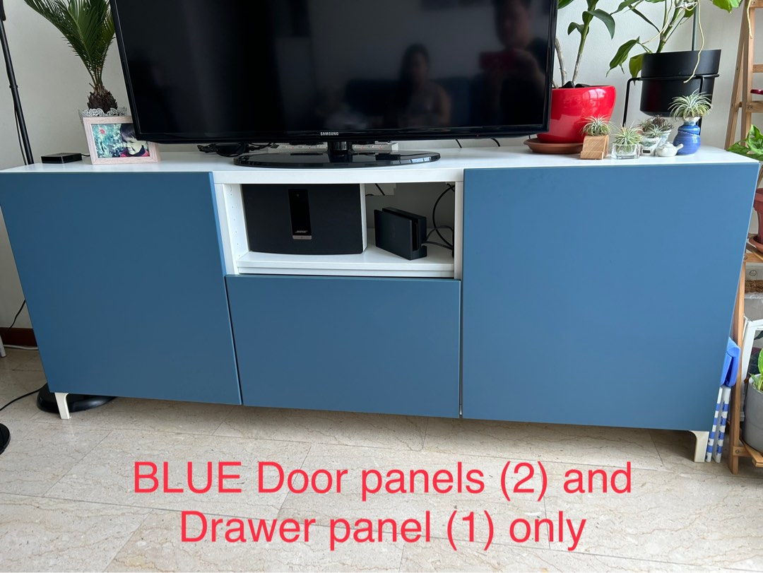 BLUE DOORS & DRAWER FRONT ONLY - IKEA BESTA, Furniture & Home Living ...