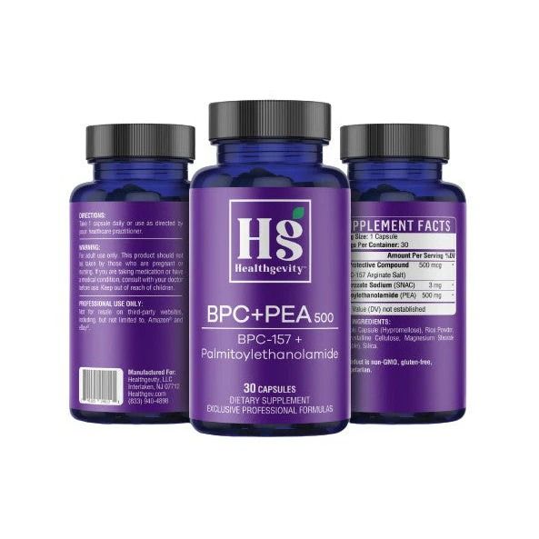 BPC-157 + PEA 500 Body Protection Compound by Healthgevity (30 servings ...