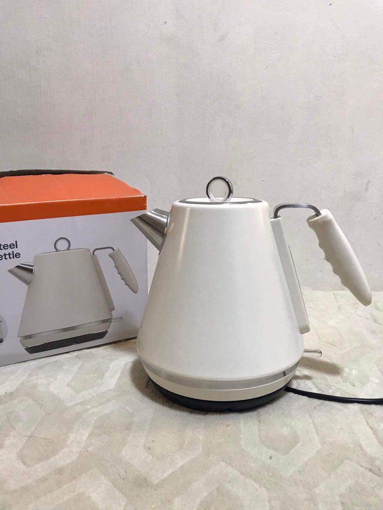 Branded Retro Style Electric Cordless Kettle 1.7 Liter ~ Warm white, TV ...
