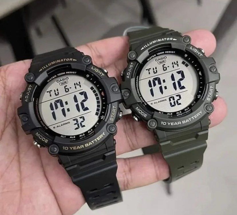 Casio Illuminator AE-1500WHX-3A Digital Quartz Watch AE1500WHX-3A Green AE1500 Brand New, Men's ...