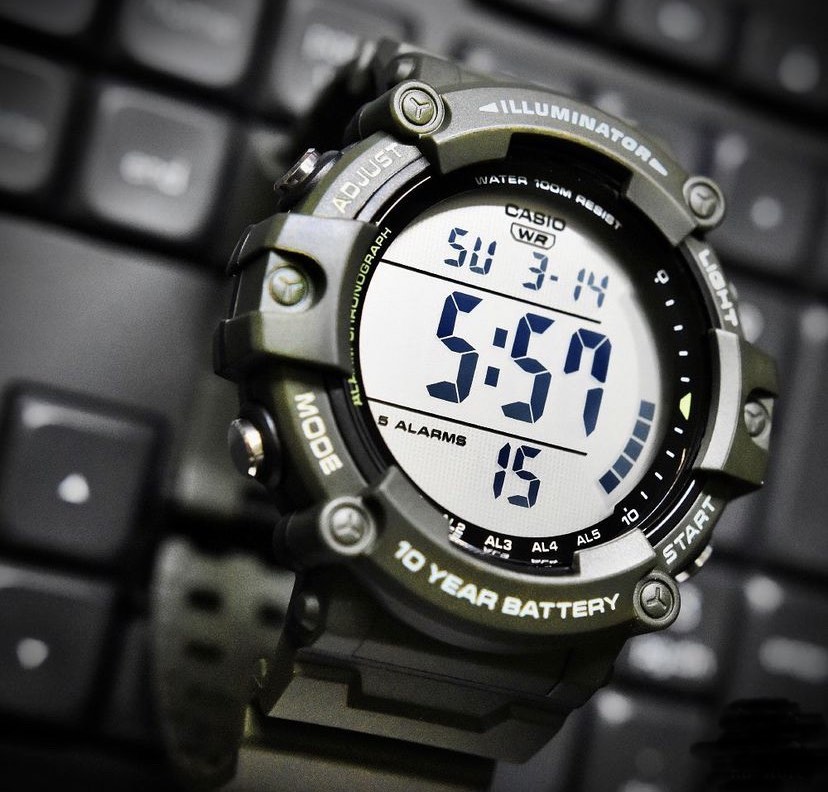 Casio Illuminator AE-1500WHX-3A Digital Quartz Watch AE1500WHX-3A Green AE1500 Brand New, Men's ...