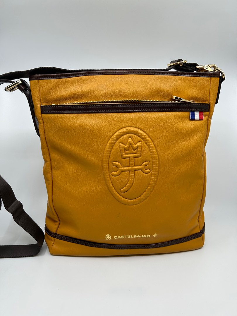 Castelbajac Mustard Messenger Bag Leather, Men's Fashion, Bags, Sling ...