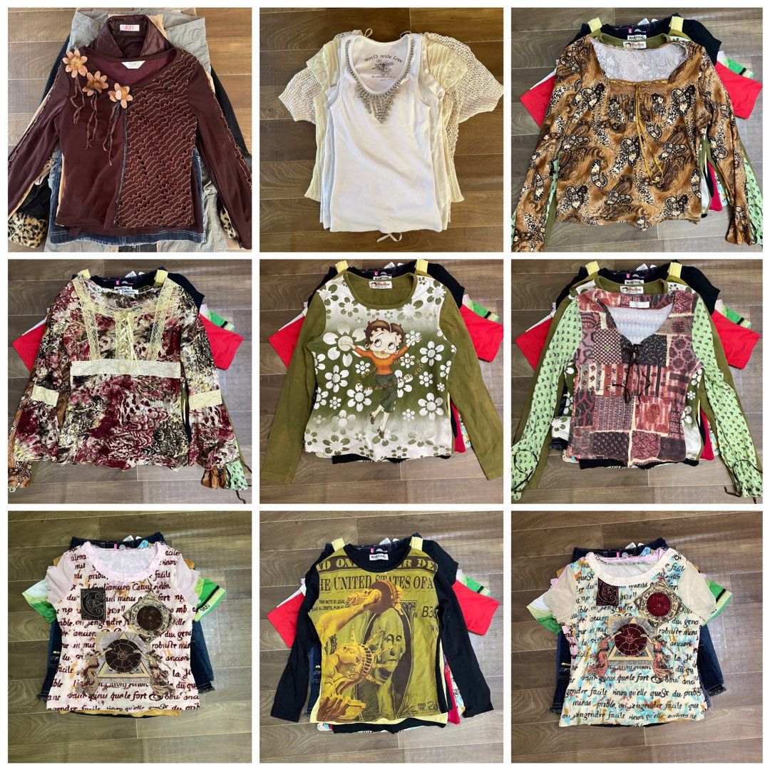 colorful y2k graphic coquette goth summer y2k, Women's Fashion, Tops ...