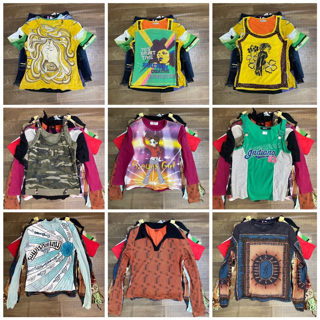 colorful y2k graphic coquette goth summer y2k, Women's Fashion, Tops ...