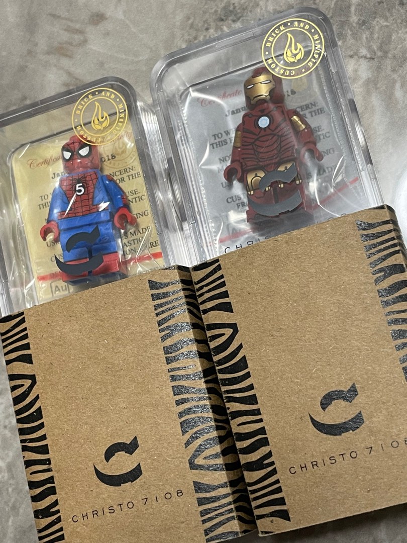 Custom Lego Christo7108 - Fantastic 5 Spider man + Iron man mk3 v2, 興趣及遊戲, 玩具 & 遊戲類 - Carousell