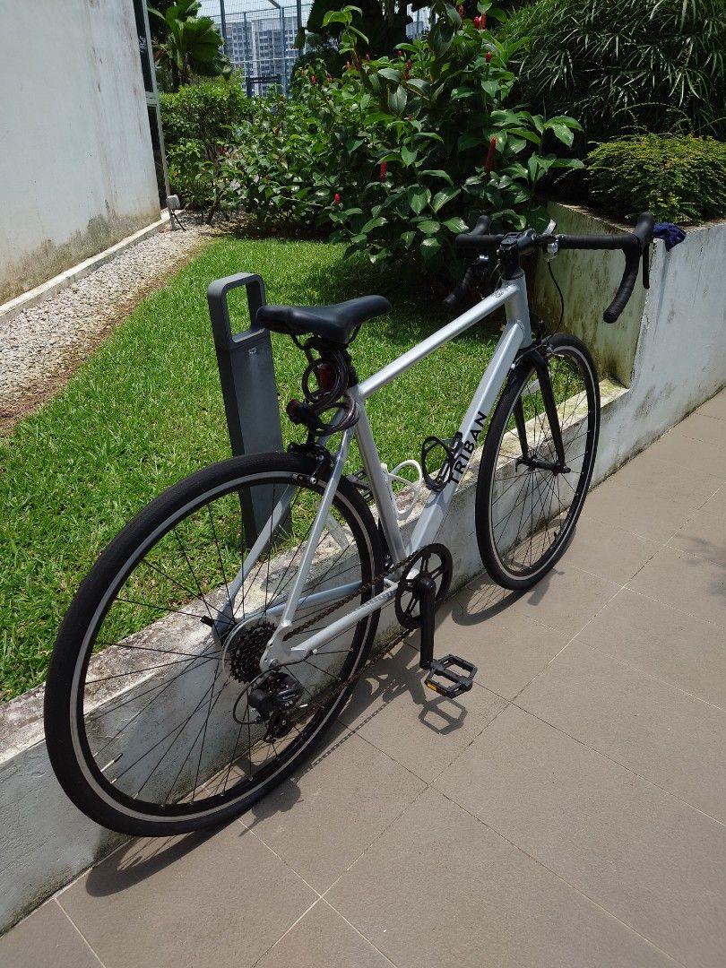 Decathlon Road Bike Triban RC 100 7sp - Silver, Sports Equipment ...