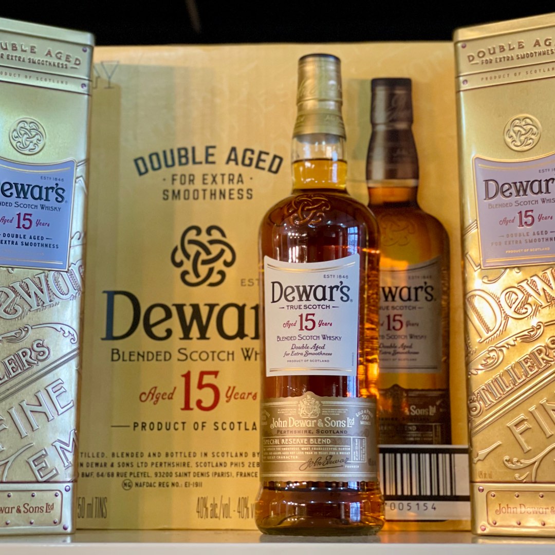 Dewars 15 Gold Box whisky 750ml, Food & Drinks, Beverages on Carousell
