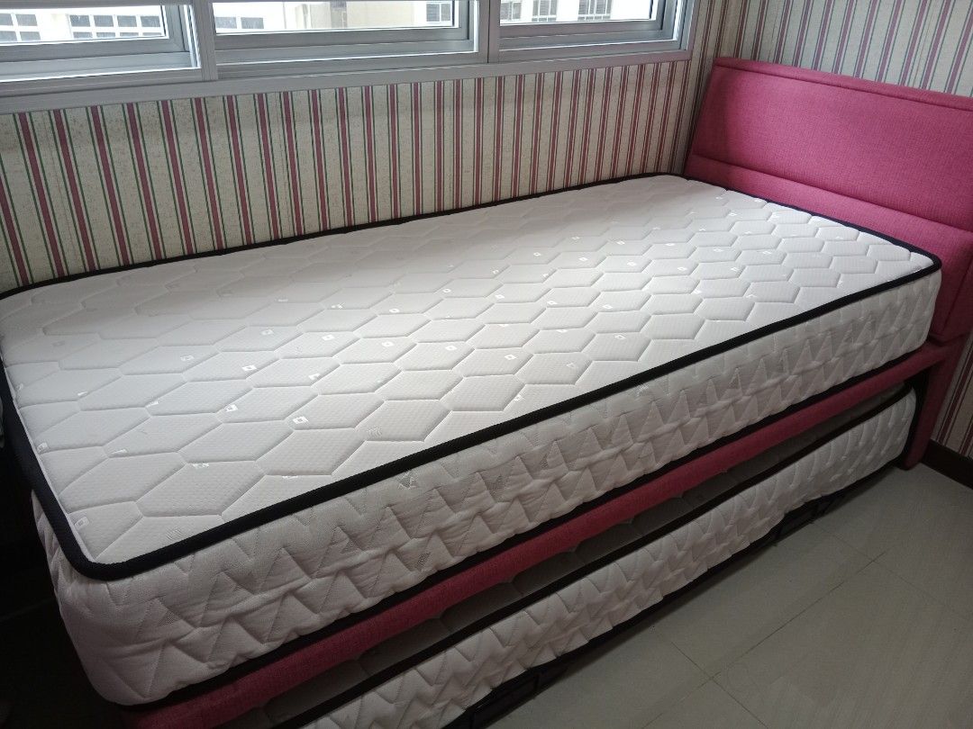 Double Super single bed with mattress, Furniture & Home Living ...
