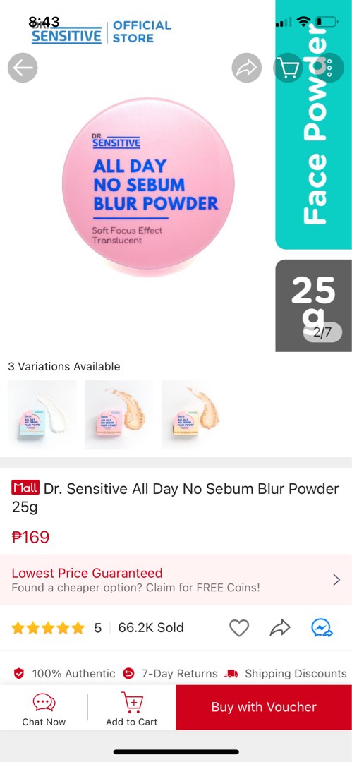 Dr Sensitive All Day No Sebum Blur Powder Translucent, Beauty ...