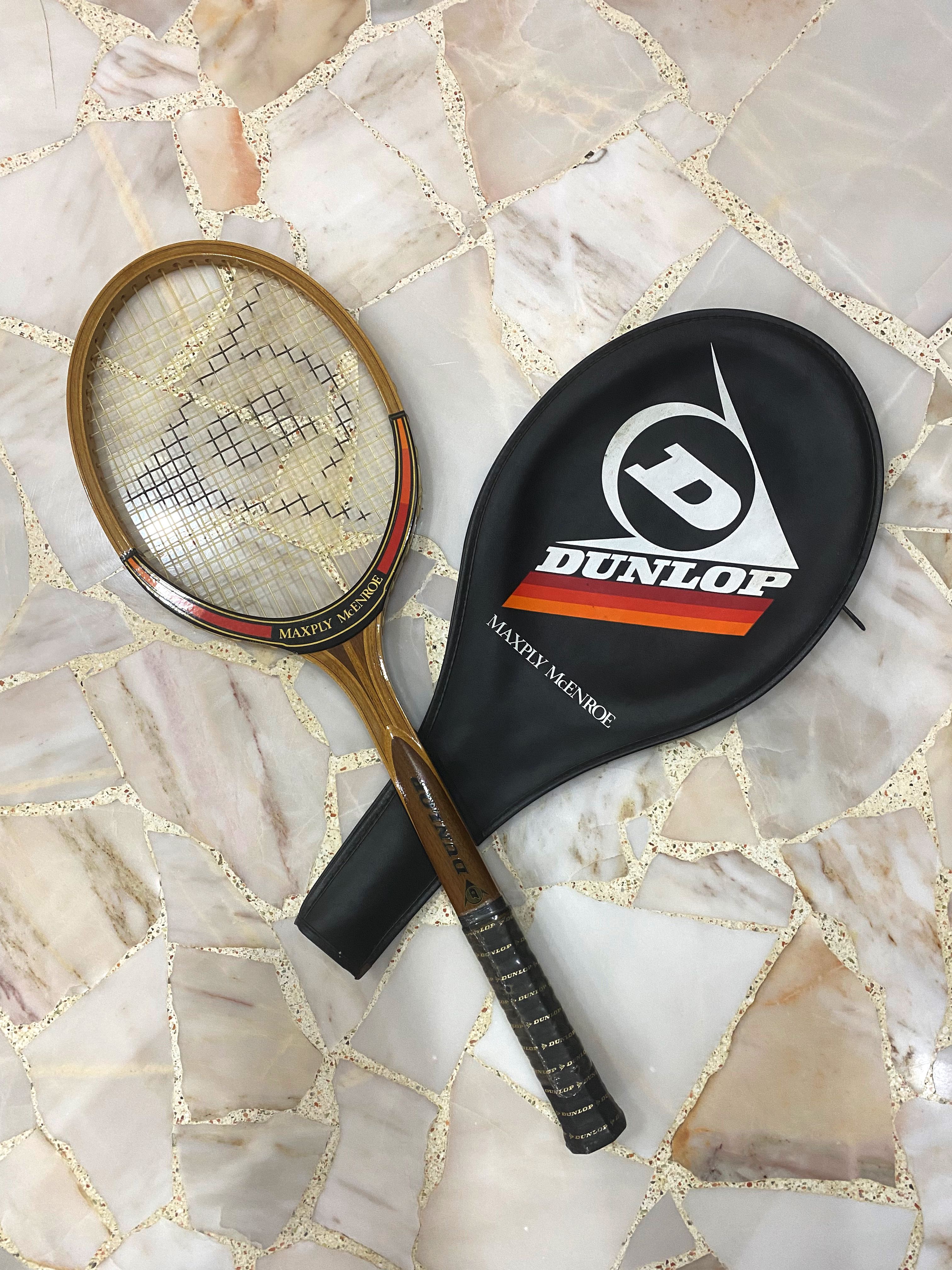 DUNLOP MAXPLY MCENROE VINTAGE WOODEN TENNIS RACKET, Sports Equipment ...
