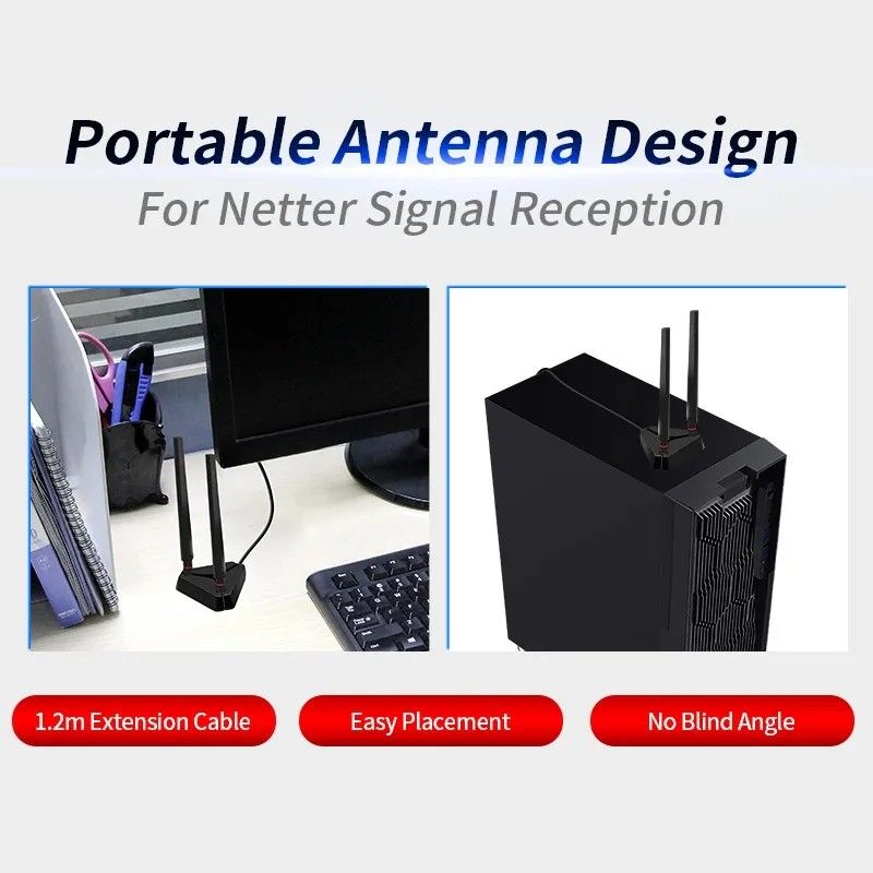 External Antennas Set High Gain 2.4G/ 5Ghz Dual Band 6Dbi Antennas For ...