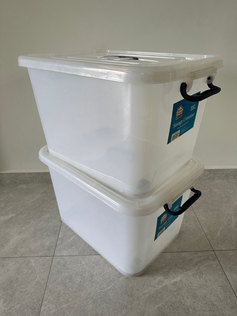FairPrice 55L storage box x 2, Furniture & Home Living, Home ...