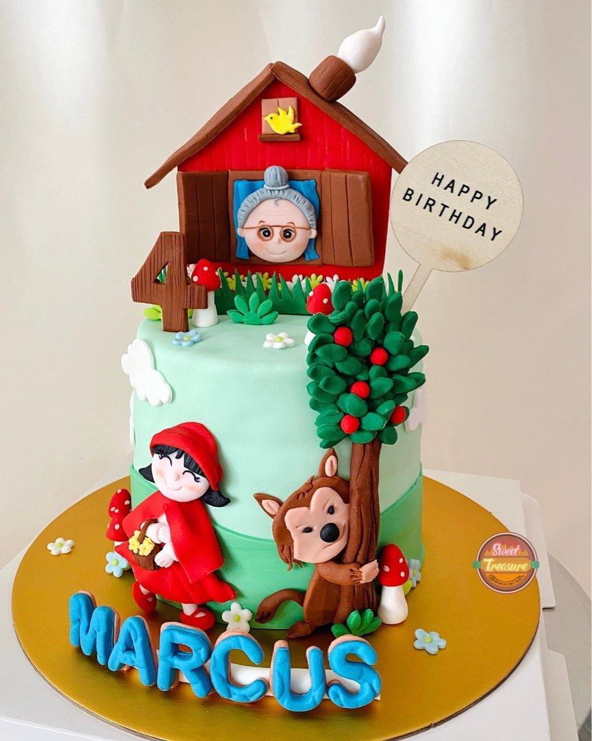 Fairy tales cake - Little Red Riding hood / Three Little pigs & the bad ...