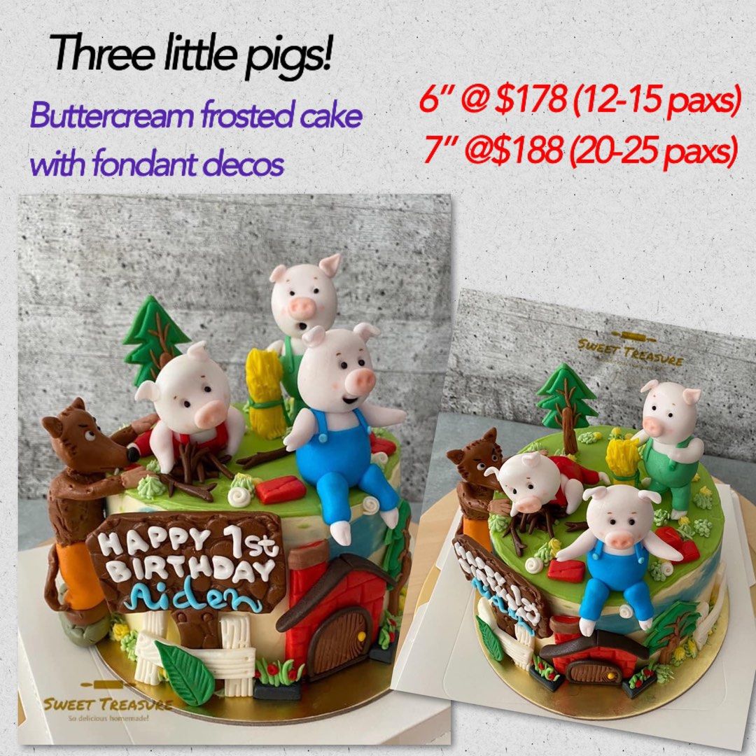 Fairy tales cake - Little Red Riding hood / Three Little pigs & the bad ...