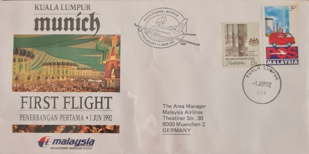 First Flight Covers 1990's Malaysia First flight covers MAS Kuala ...