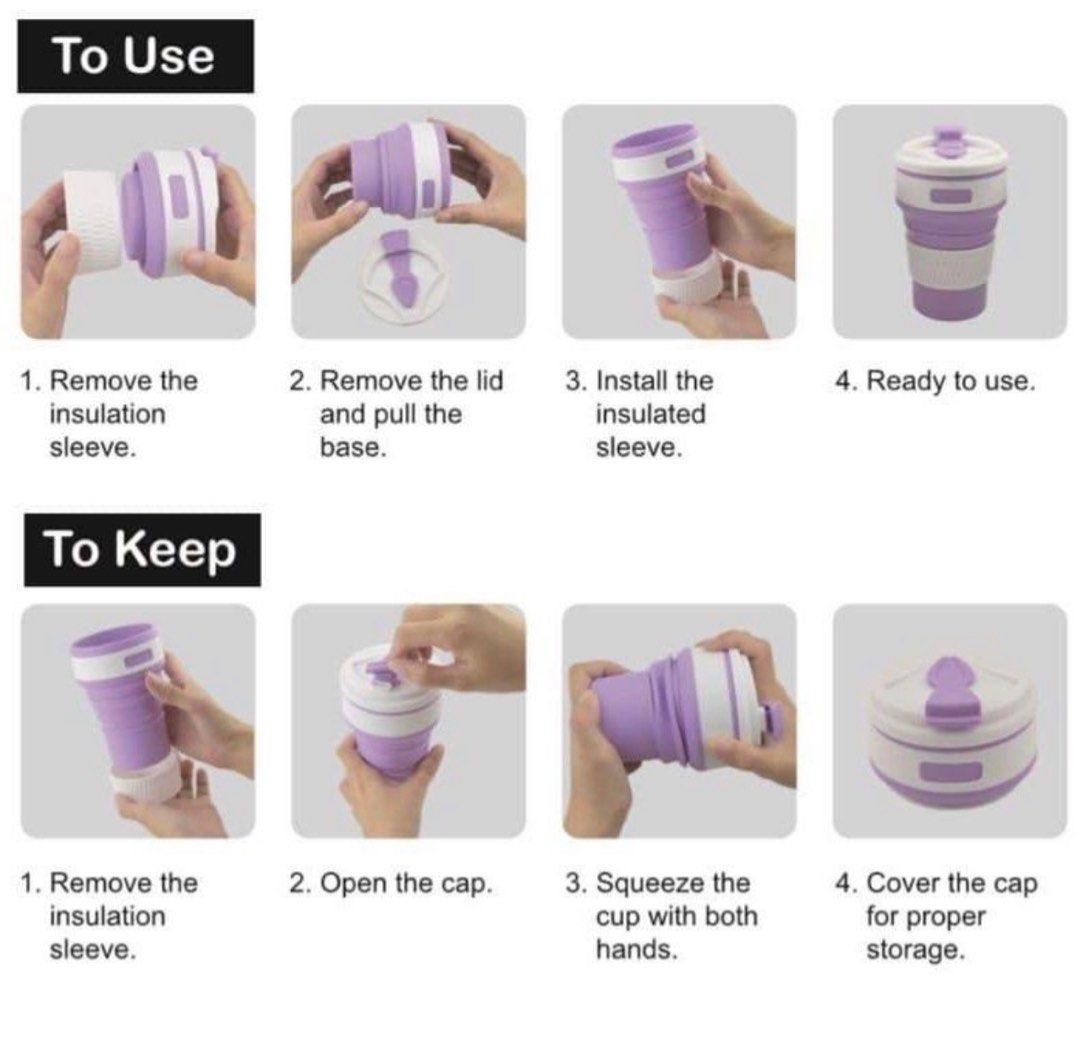 Foldable Cup Silicone 350ml, Furniture & Home Living, Kitchenware ...