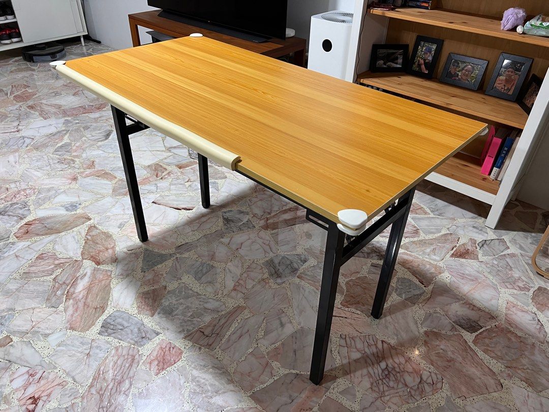 Folding table - 120cm by 60cm - with shelf, Furniture & Home Living ...