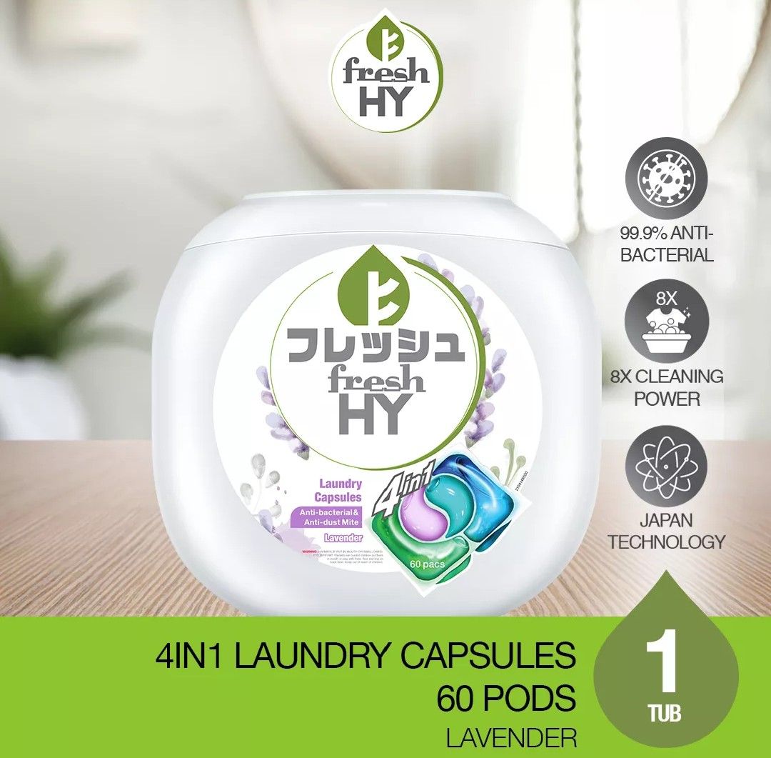 Fresh HY 4in1 Laundry Capsules (Lavender), Furniture & Home Living ...
