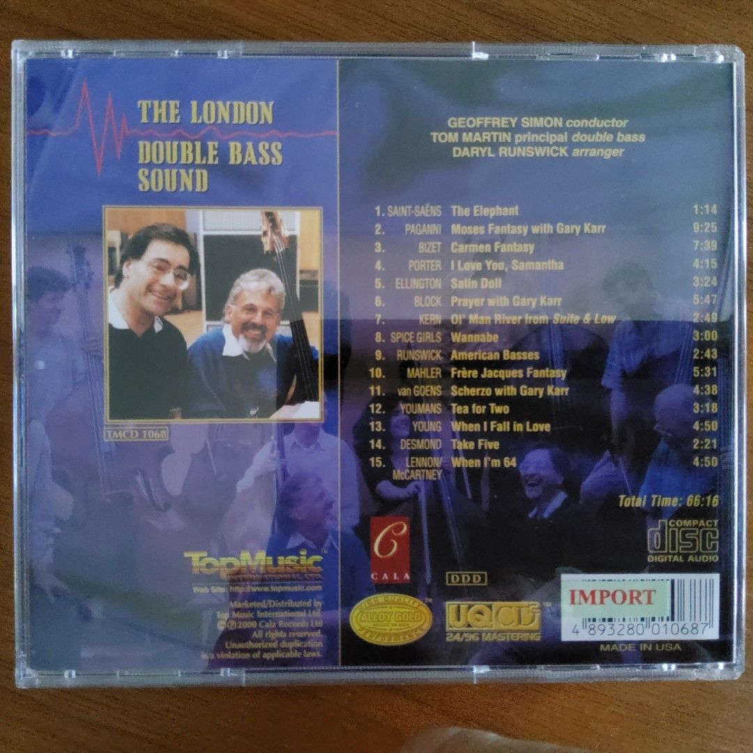 GARY KARR The London Double Bass Sound Cala TopMusic Jazz Classical ...