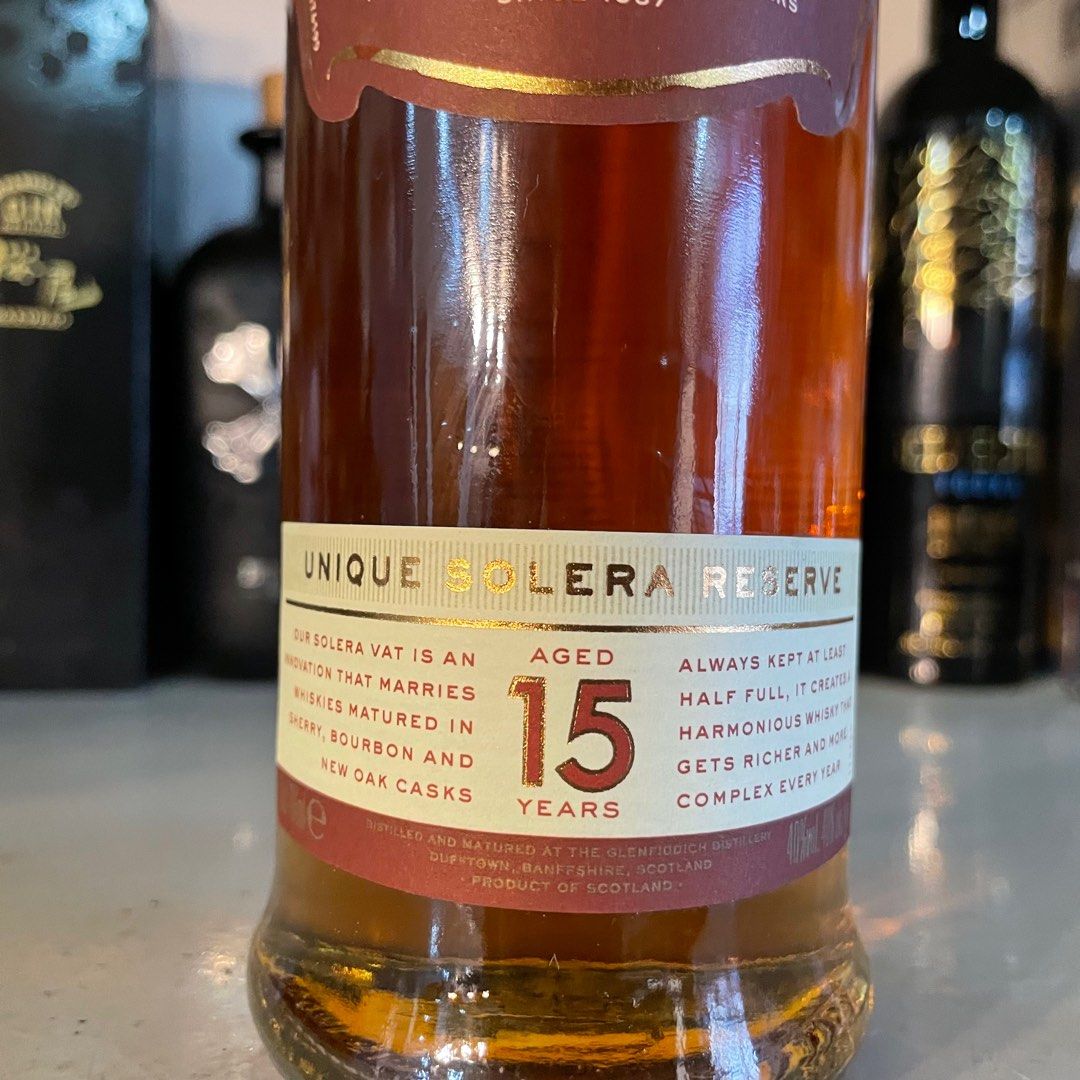 Glenfiddich 15 whisky single malt Solera Cask 700ml, Food & Drinks ...
