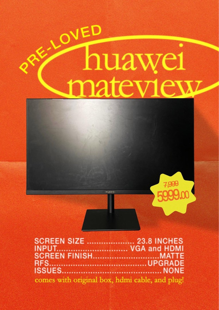 Huawei MateView Monitor, Computers & Tech, Parts & Accessories, Monitor ...