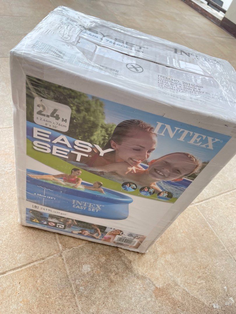 Intex portable swimming pool 2.44m diameter 0.58m height 639 gal ...