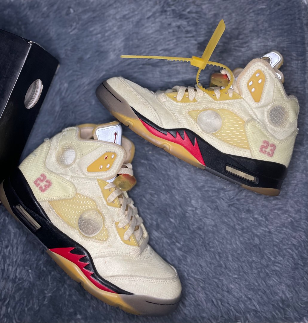 Jordan 5 Off white “Sail”, Men's Fashion, Footwear, Sneakers on Carousell