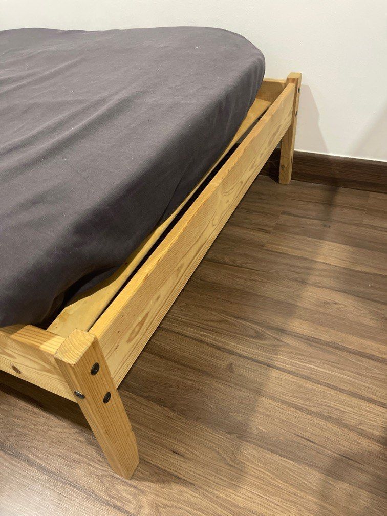 Katil Kayu Ikea, Furniture & Home Living, Furniture, Bed Frames ...