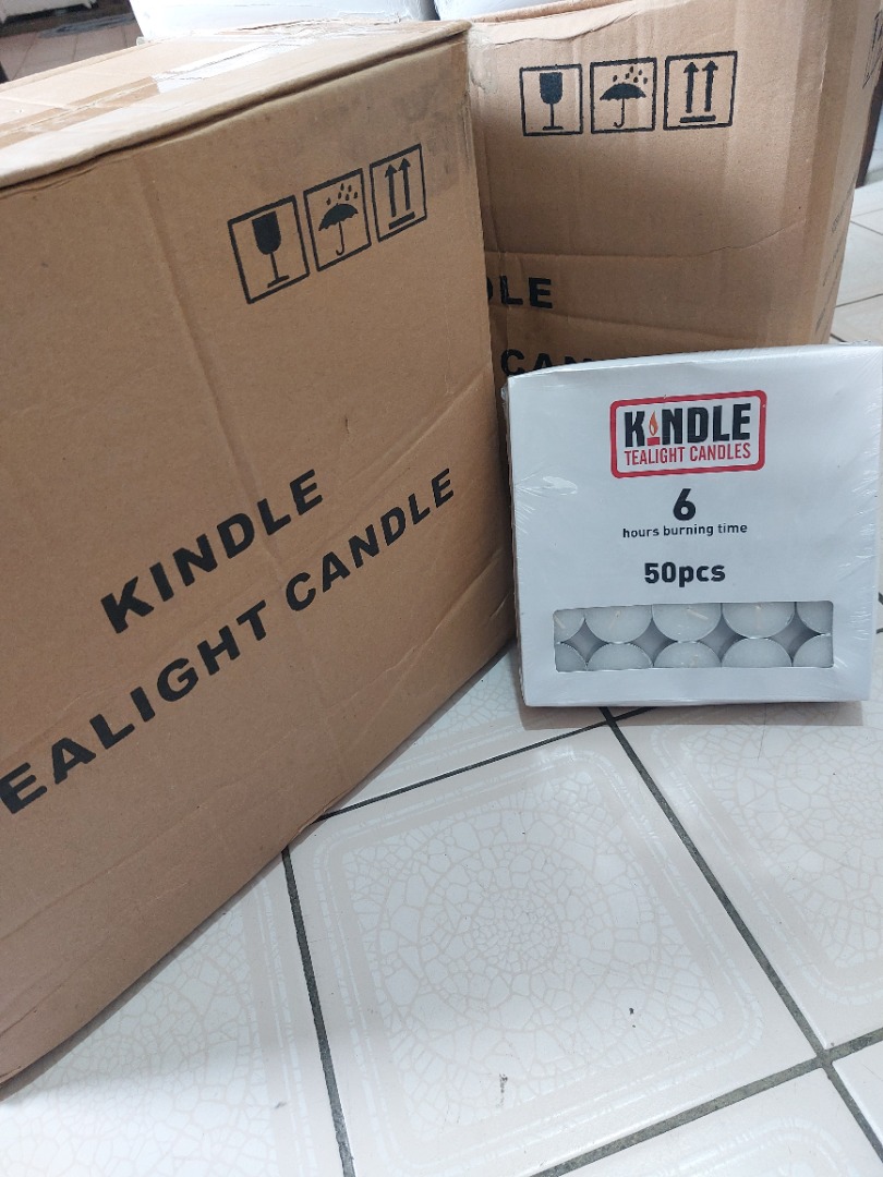 KINDLE Tea light candles 1box (16 boxes x 50pcs per box) 6 hours burning time on Carousell