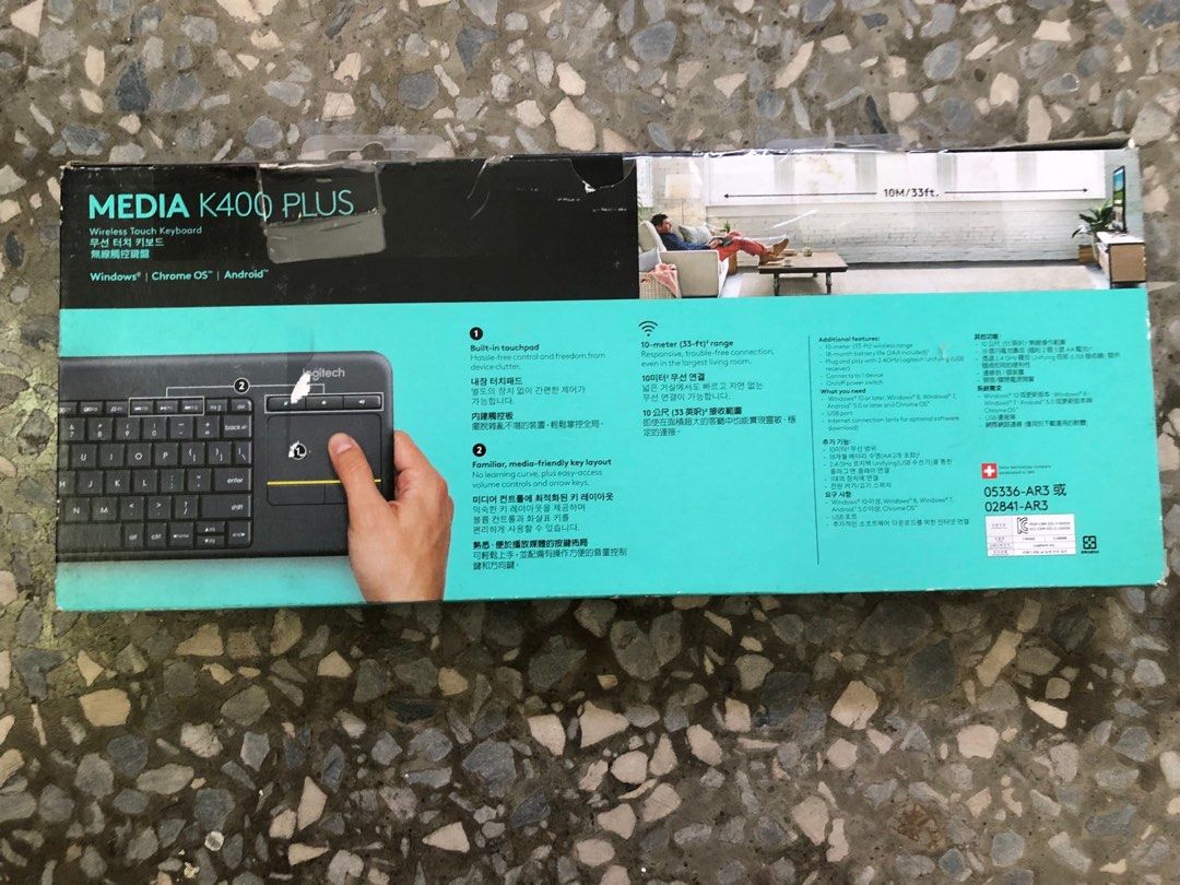 -Logitech 羅技 K400 PLUS USB 2.4G 無線觸控鍵盤, 電腦及科技產品, 電腦周邊產品, 電腦鍵盤及相關產品在旋轉拍賣