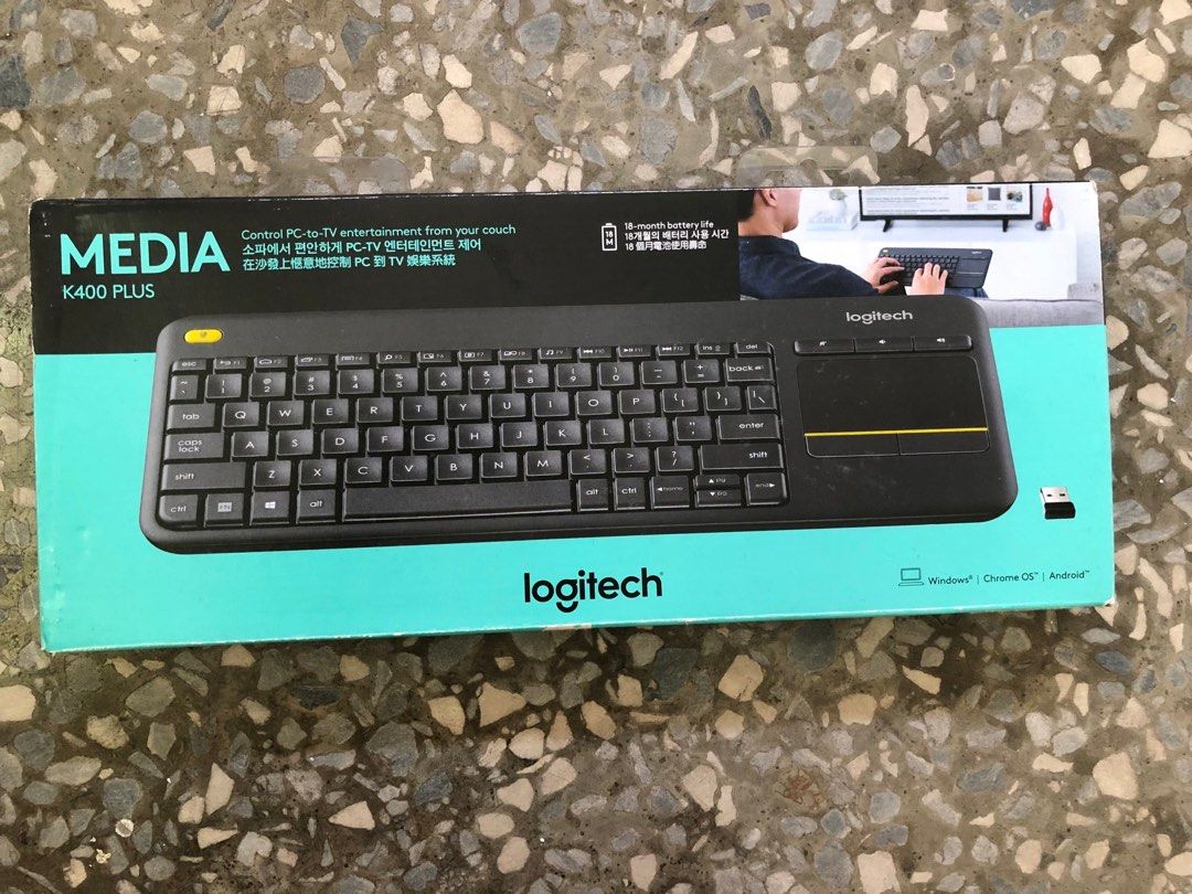 -Logitech 羅技 K400 PLUS USB 2.4G 無線觸控鍵盤, 電腦及科技產品, 電腦周邊產品, 電腦鍵盤及相關產品在旋轉拍賣