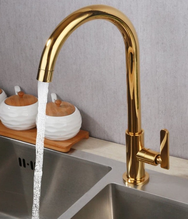 Luxury gold cold water kitchen tap, Furniture & Home Living, Bathroom ...
