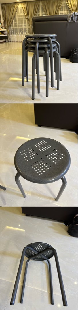 Metal stools (quality 4 in total), Furniture & Home Living, Furniture ...