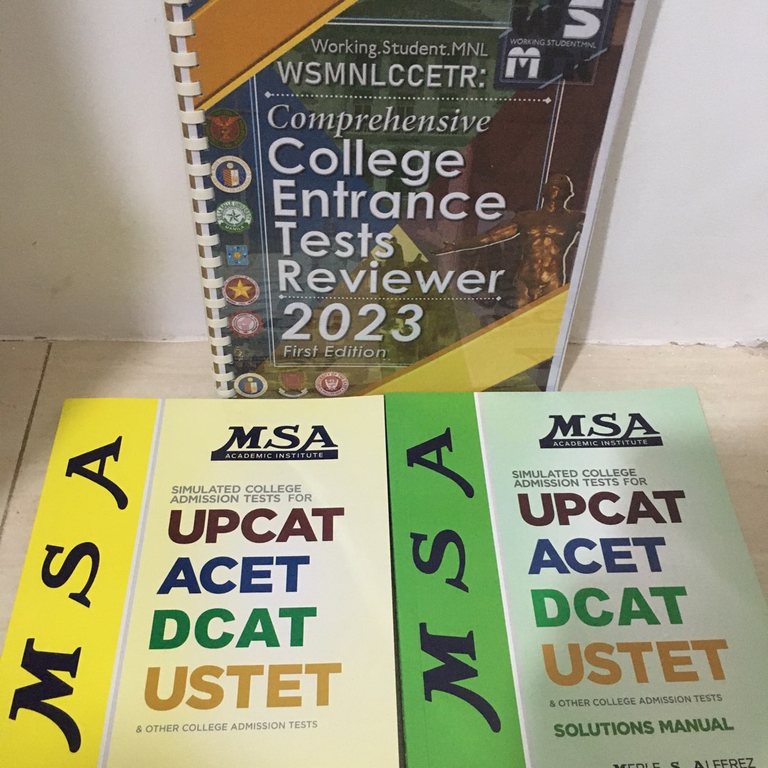 MSA College Entrance Test (CET) UPCAT ACET DCAT USTET Reviewer Bundle ...
