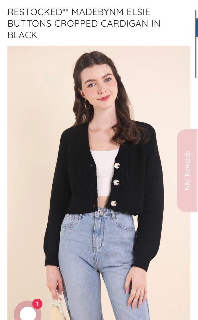 Neon mello ELSIE BUTTONS CROPPED CARDIGAN, Women's Fashion, Coats ...