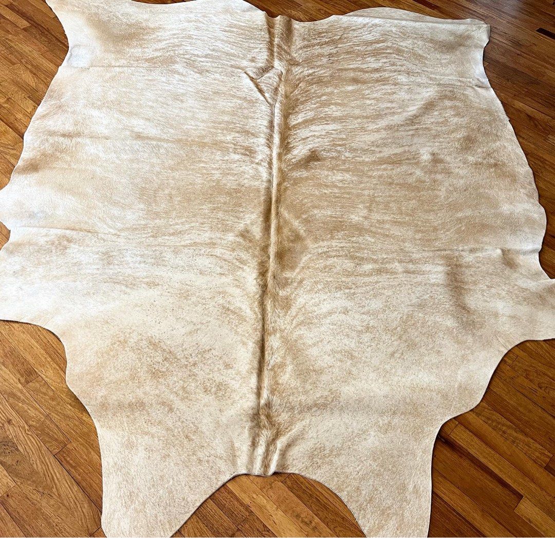 Neutral Brindle Cowhide Rug, Furniture & Home Living, Home Decor ...