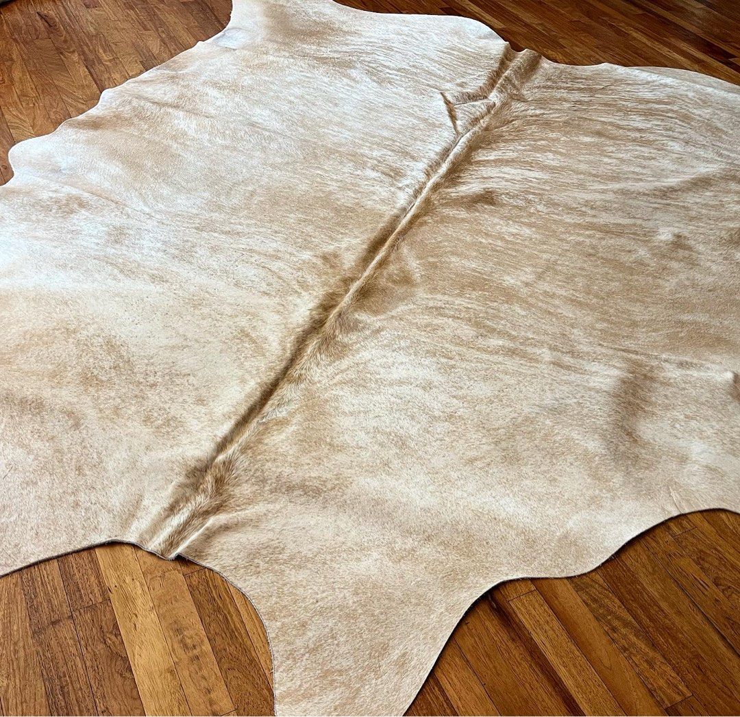 Neutral Brindle Cowhide Rug, Furniture & Home Living, Home Decor ...