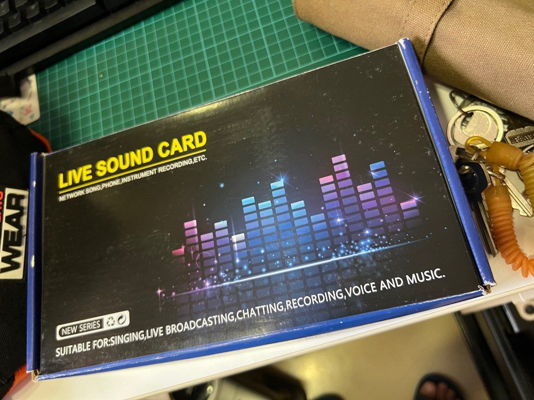 New V8 v15 Sound Card with Denoise for Condenser Microphone set package ...