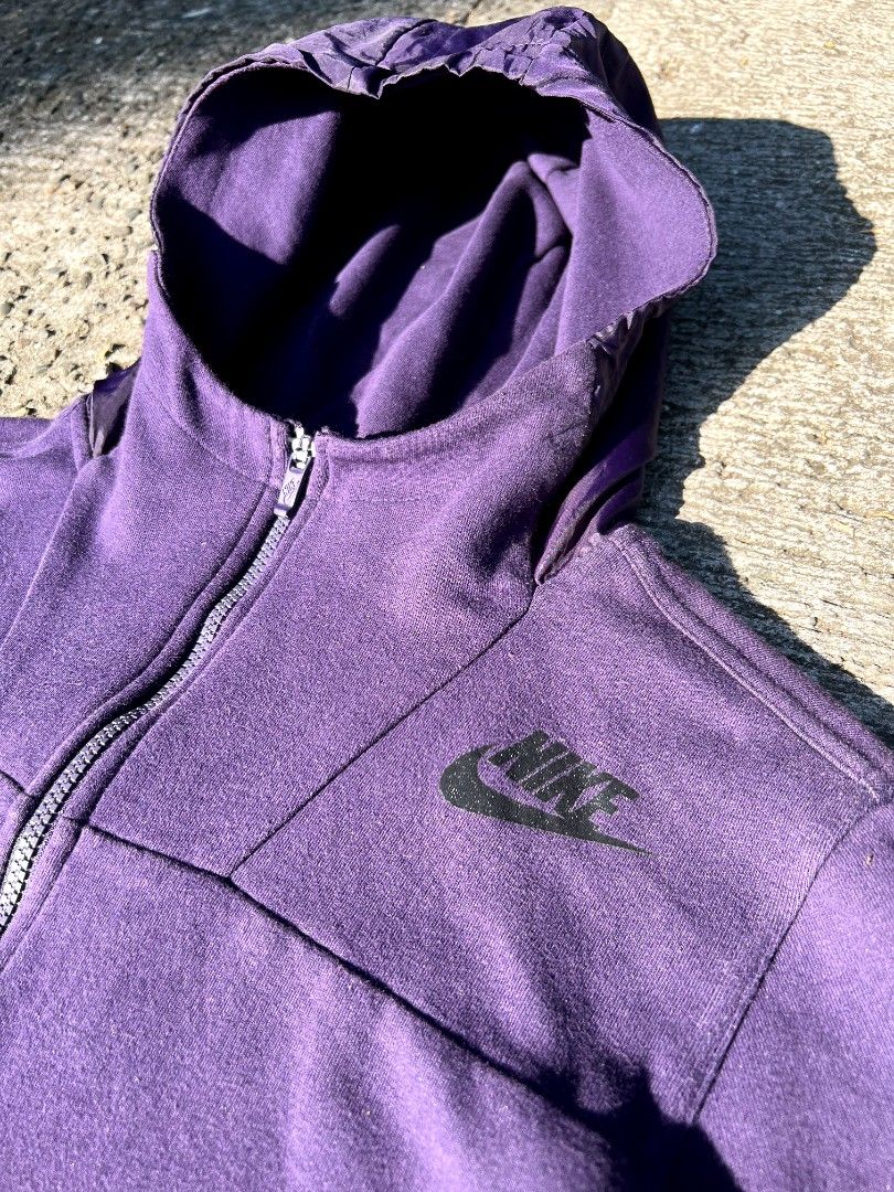 Nike purple tech fleece zip up hoodie on Carousell