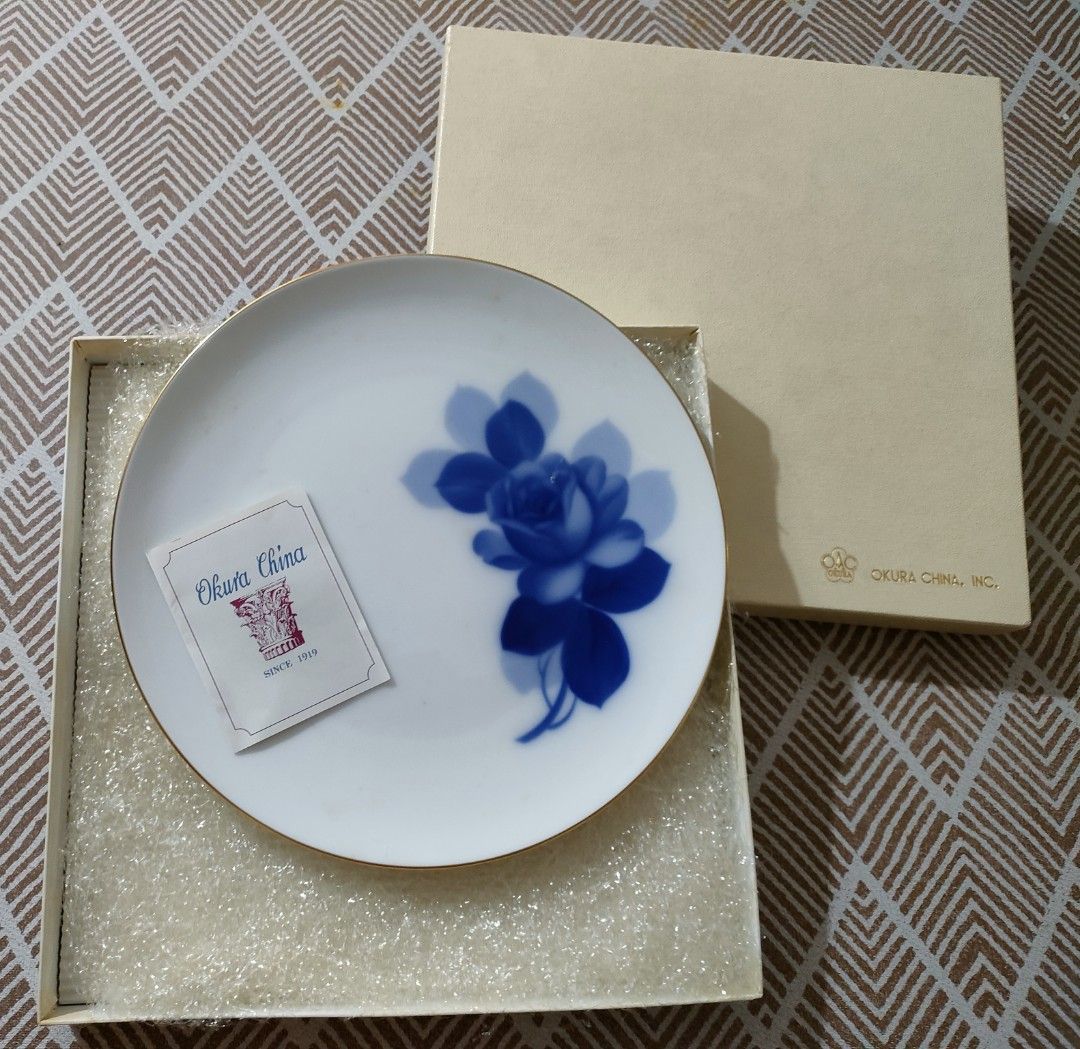 Okura China Blue Rose serving plate 10.5", Furniture & Home Living ...
