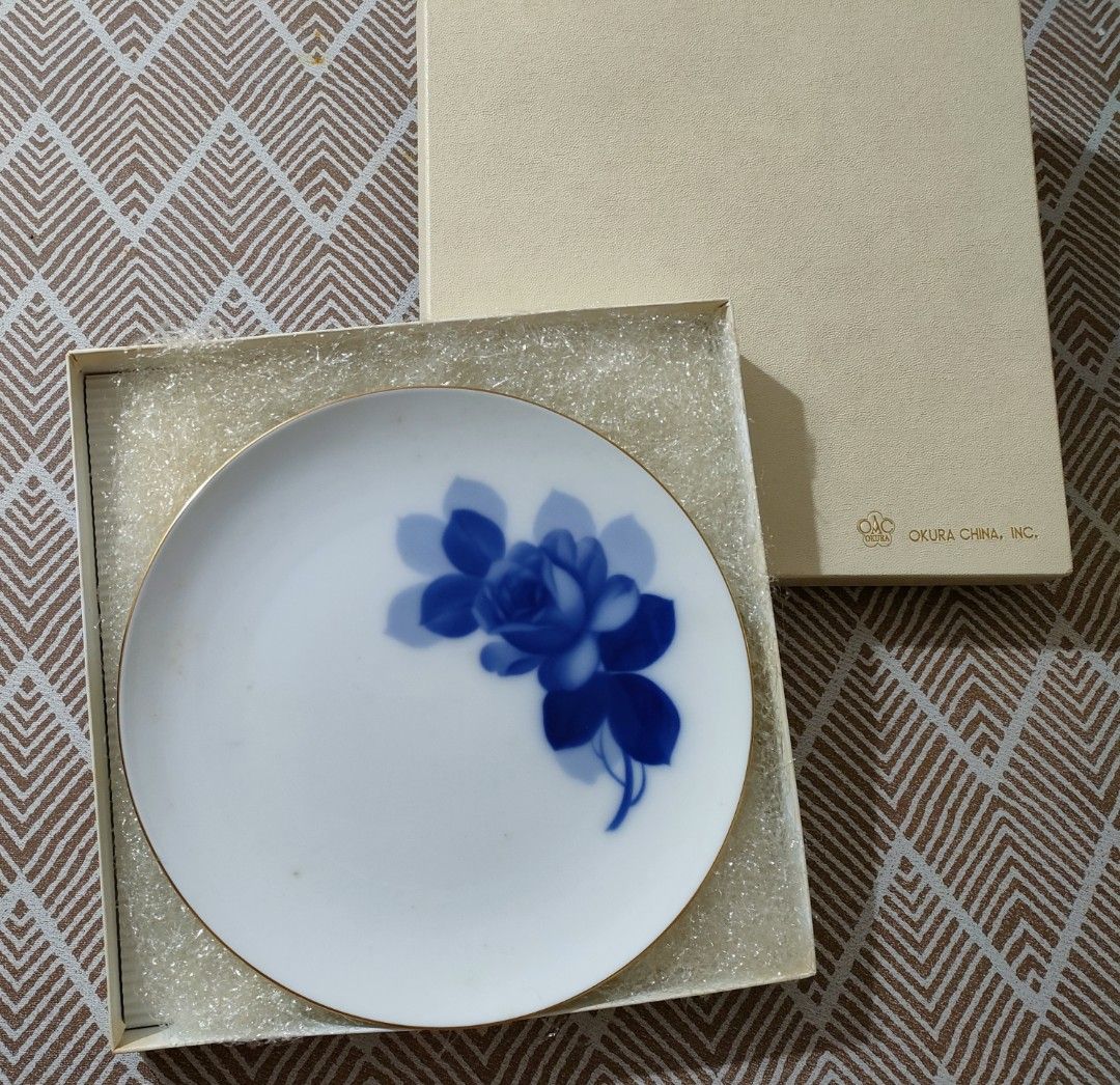 Okura China Blue Rose serving plate 10.5", Furniture & Home Living ...