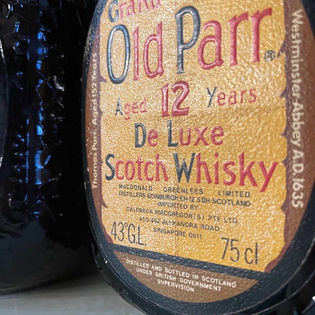 Old Parr 12 Whisky vintage old Scotch 1L 1000ml and 750ml, Food & Drinks, Beverages on Carousell