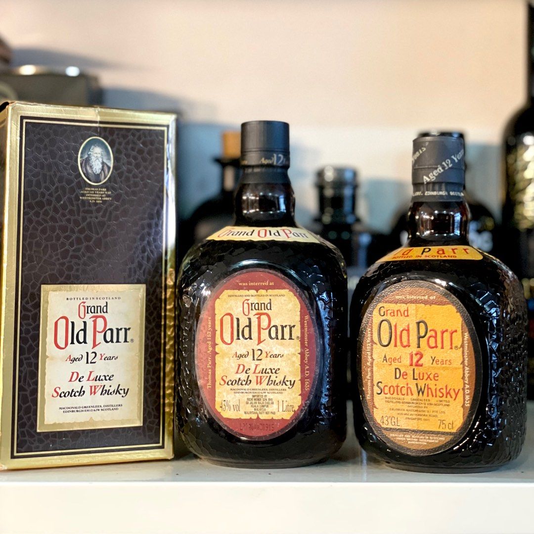 Old Parr 12 Whisky vintage old Scotch 1L 1000ml and 750ml, Food & Drinks, Beverages on Carousell