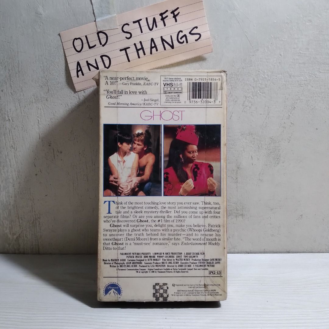 old vhs: GHOST starring patrick swayze, demi moore, whoopi goldberg ...