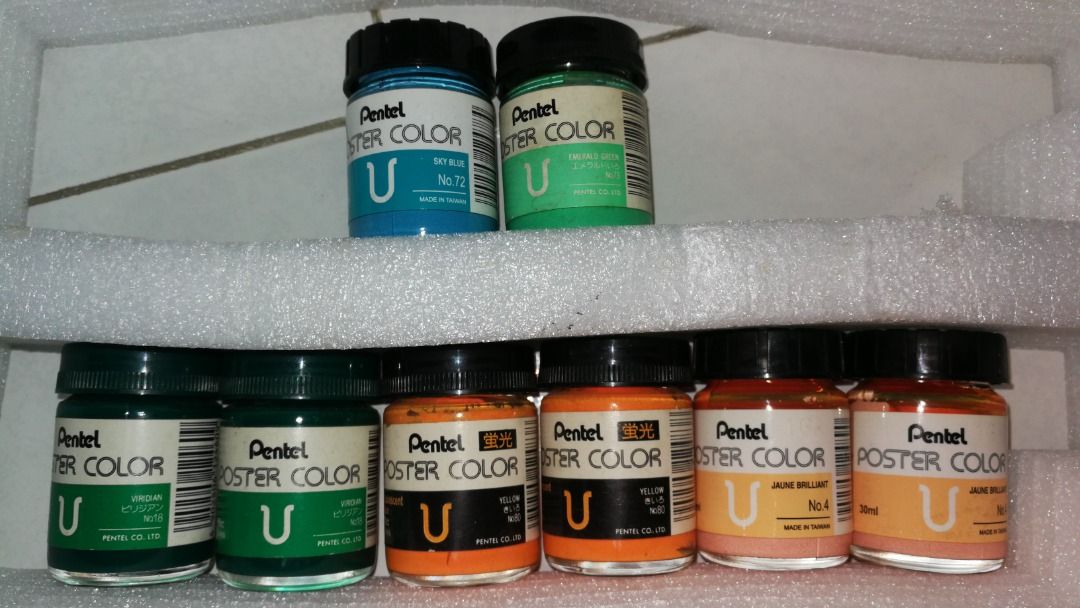 Pentel and Sakura Poster Color watercolor paints, Hobbies & Toys ...