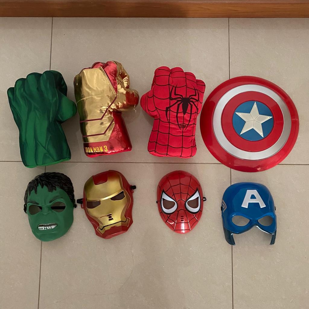 Photo booth prop superhero glove & mask, Hobbies & Toys, Toys & Games ...