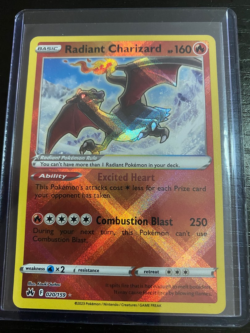 Pokemon Crown Zenith CZ Radiant Charizard Zard TCG Card, Hobbies & Toys ...
